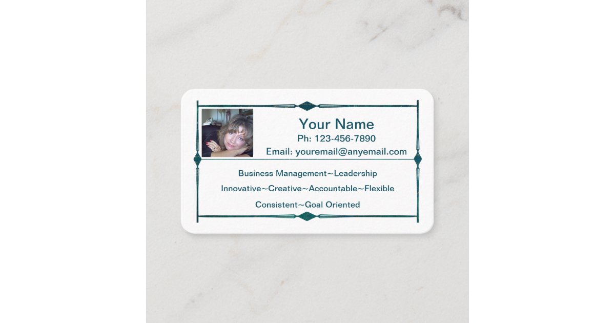 Mini Resume Business Card Dark Green | Zazzle