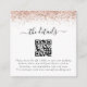 Mini Rose Gold Glitter QR Code Wedding Details Enclosure Card | Zazzle