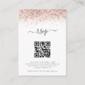 Mini Rose Gold Glitter QR Code Wedding RSVP Enclosure Card | Zazzle