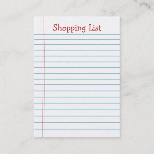 Mini Shopping List Note Paper Business Cards | Zazzle.com