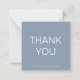 Mini Simple Dusty Blue Thank You Square Note Card | Zazzle