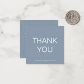 Mini Simple Dusty Blue Thank You Square Note Card | Zazzle