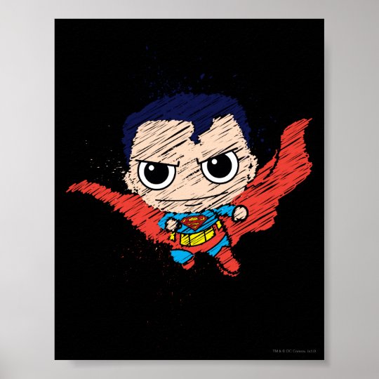 Mini Superman Sketch Poster | Zazzle.com
