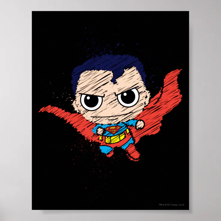 Mini Superman Sketch Poster | Zazzle
