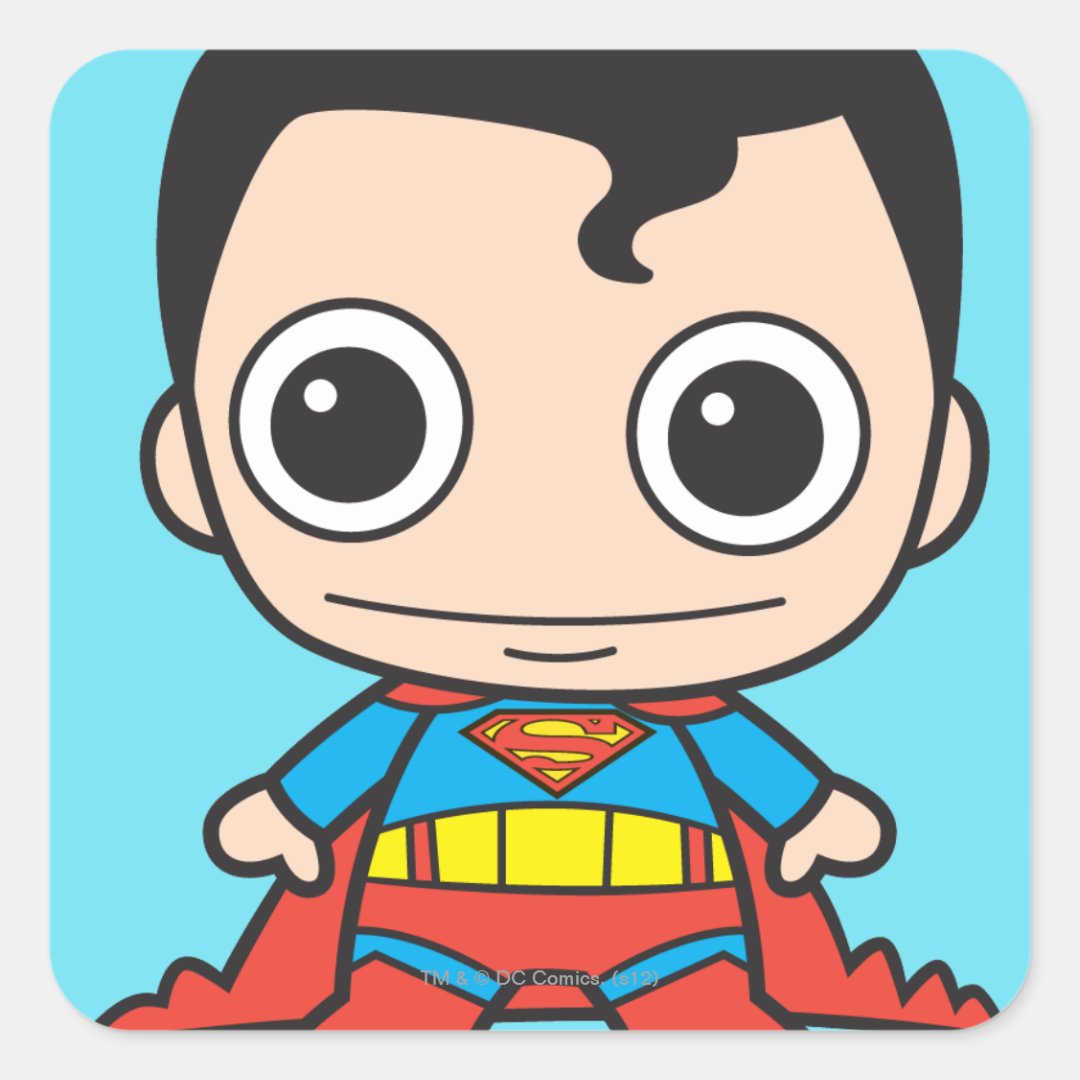 Mini Superman Square Sticker | Zazzle