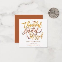 MINI Thankful Grateful Blessed Thanksgiving Card | Zazzle