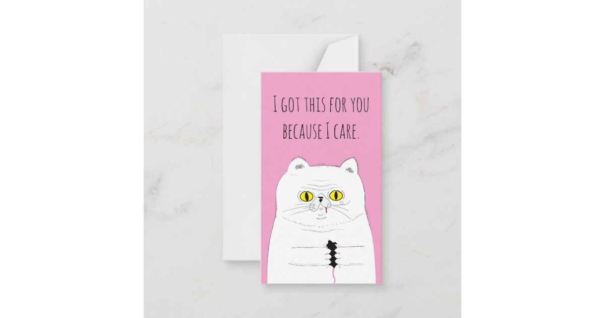 Mini Valentine's Day Card Pack Cat With Mouse | Zazzle