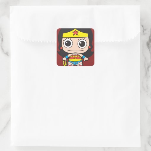 Mini Wonder Woman Square Sticker | Zazzle