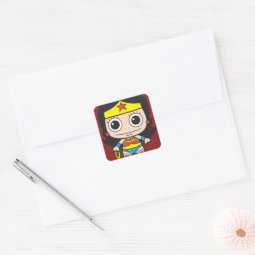 Mini Wonder Woman Square Sticker | Zazzle