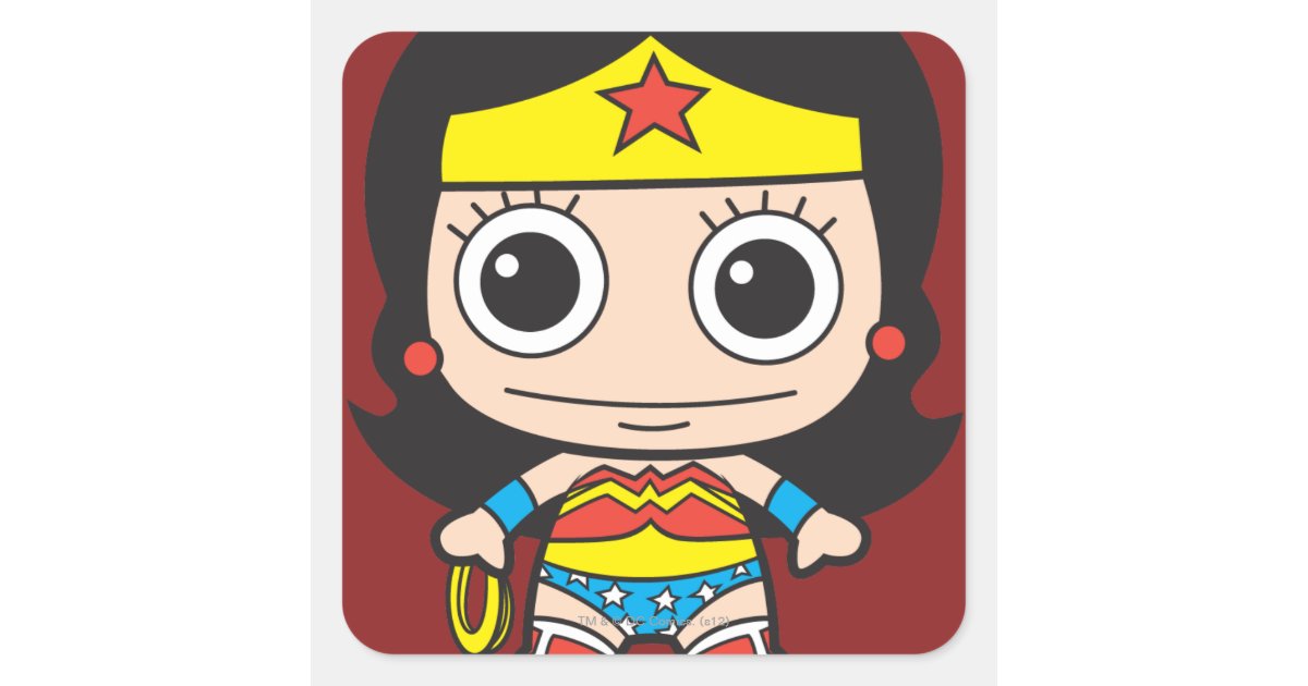Mini Wonder Woman Square Sticker | Zazzle