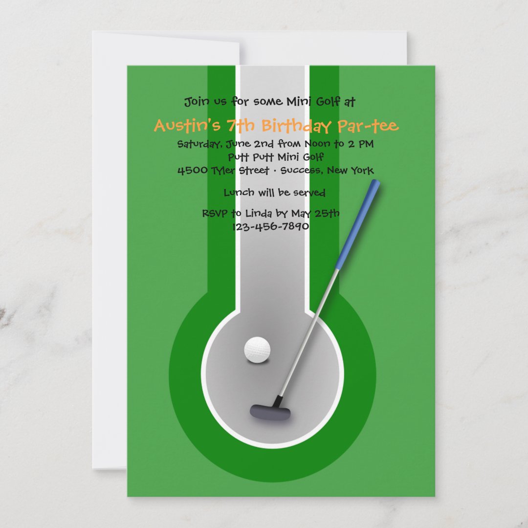 Miniature Golf Birthday Party Invitation | Zazzle