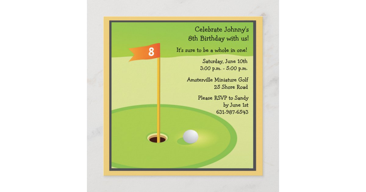 Miniature Golf Game Invitation | Zazzle.com