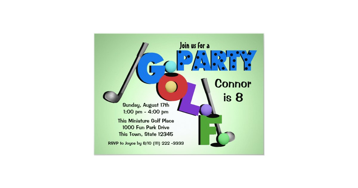 Miniature Golf Party Invitation | Zazzle.com