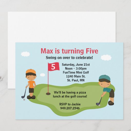 Miniature Golf Party Invitation | Zazzle