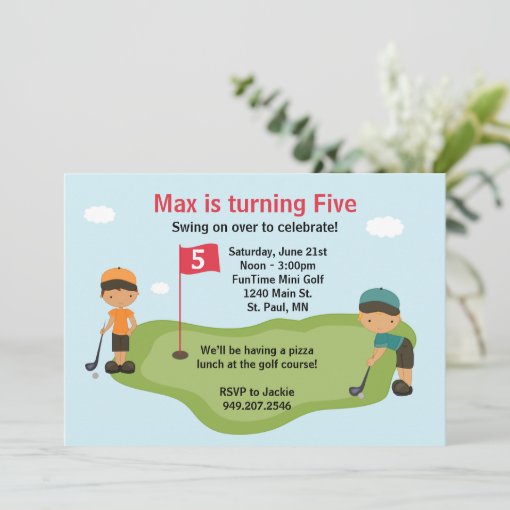Miniature Golf Party Invitation | Zazzle