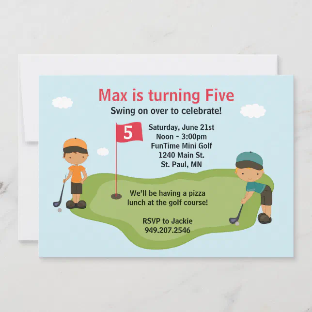 Miniature Golf Party Invitation | Zazzle