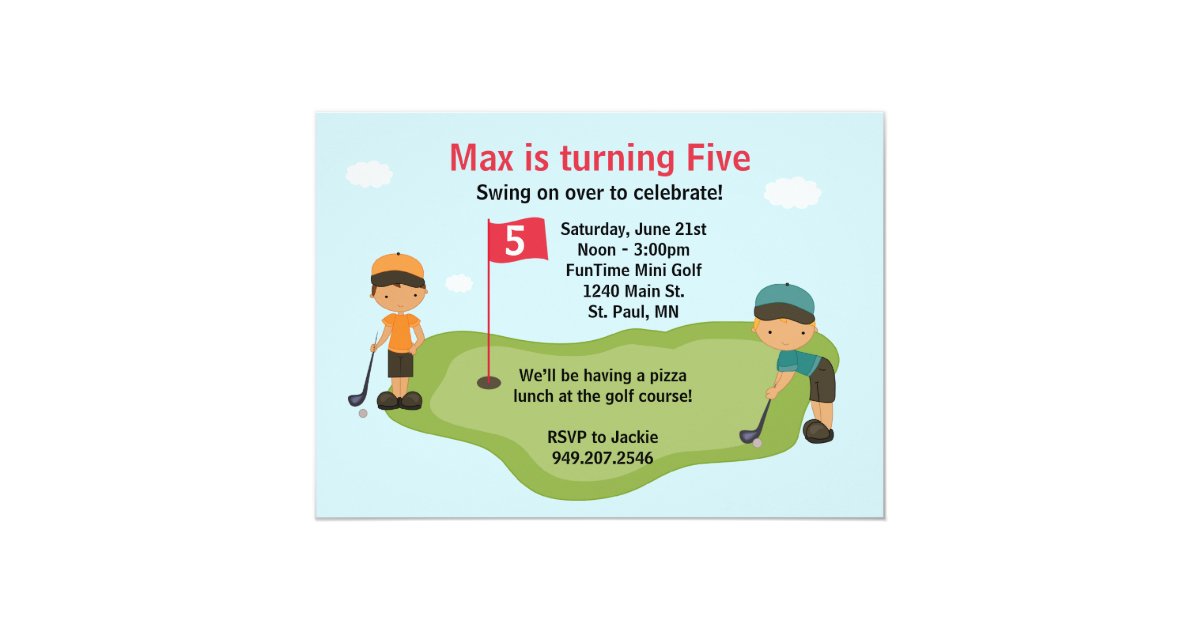 Miniature Golf Party Invitation | Zazzle.com