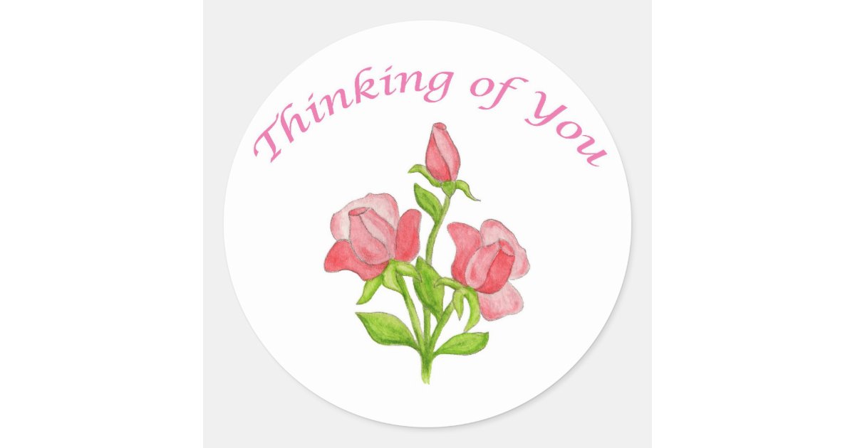 Miniature Roses Thinking of You sticker | Zazzle