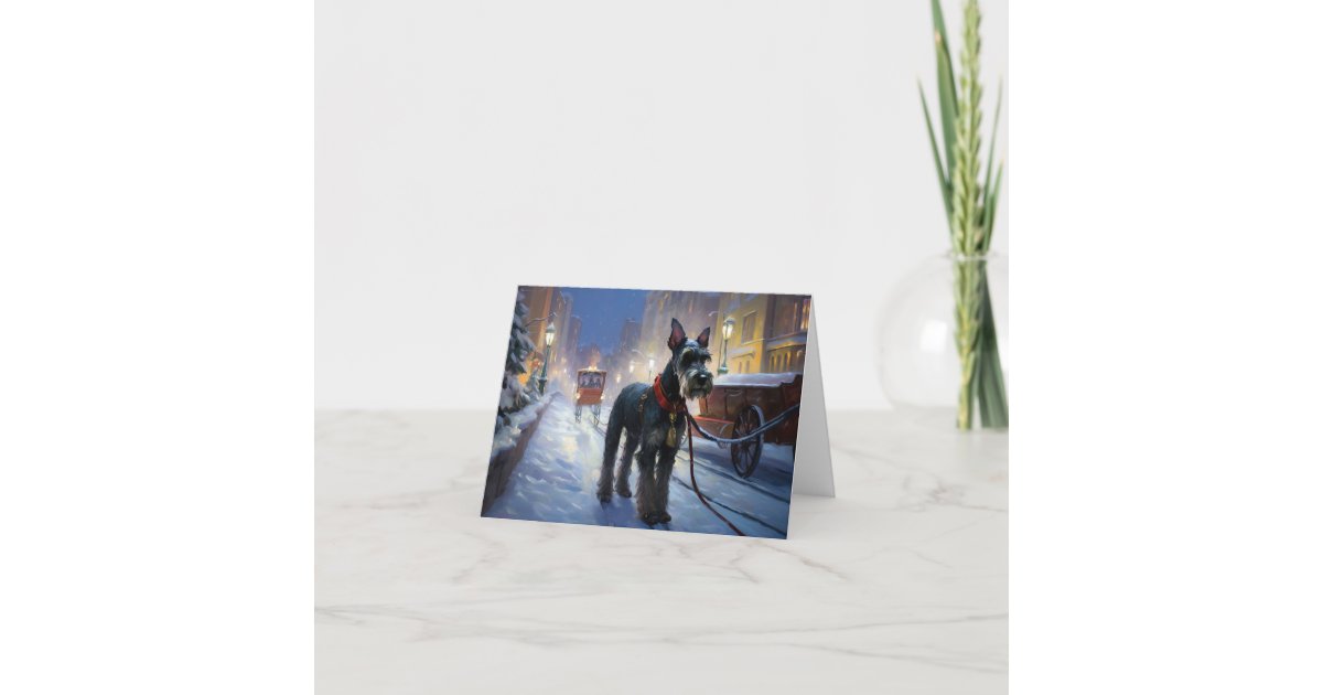 Miniature Schnauzer Christmas Festive Season Card | Zazzle
