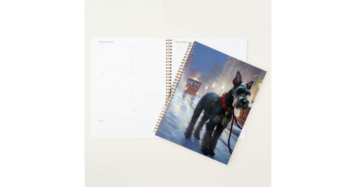 Miniature Schnauzer Christmas Festive Season Planner | Zazzle