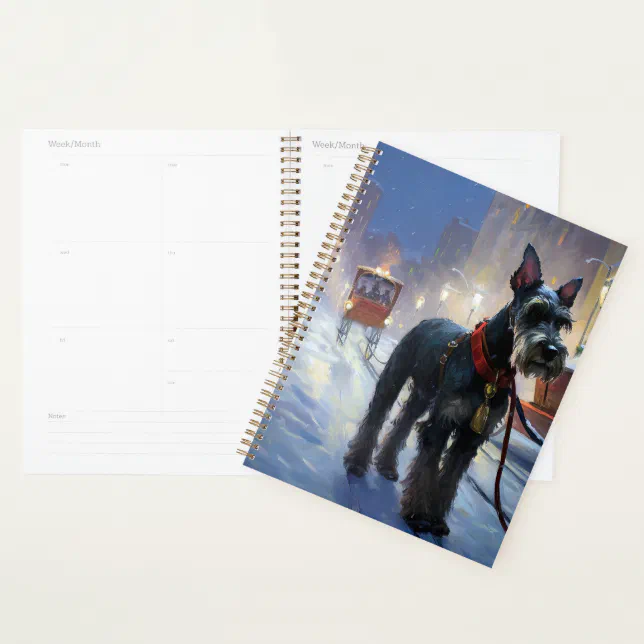 Miniature Schnauzer Christmas Festive Season Planner | Zazzle