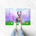 Miniature Schnauzer with Easter Eggs Bunny Chicks Doormat | Zazzle