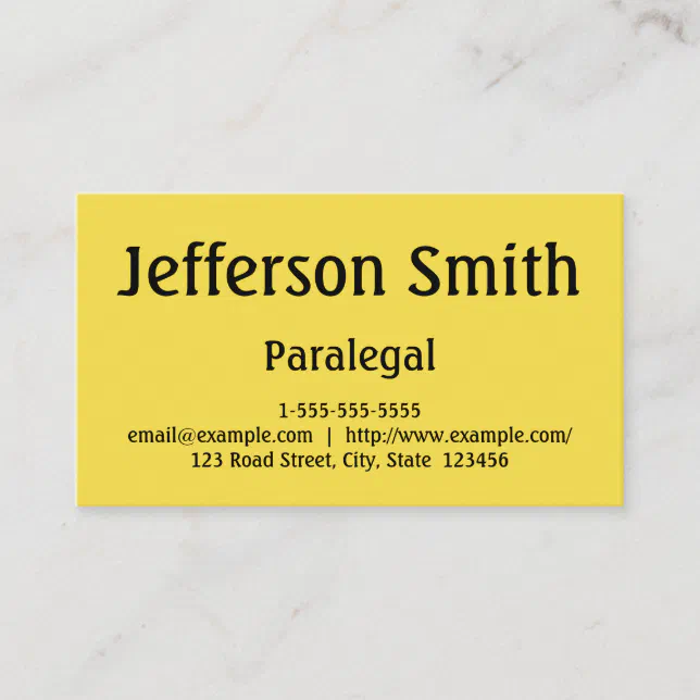Minimal and Basic Paralegal Business Card | Zazzle