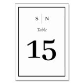 Minimal and Chic | Black and White Border Wedding Table Number | Zazzle