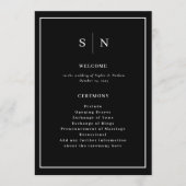 Minimal and Chic Black | Elegant Border Wedding Program | Zazzle