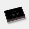 Minimal and Chic | Dark Black Wedding Matchboxes | Zazzle