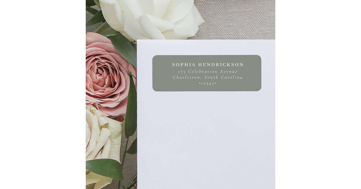 Minimal and Chic | Sage Green Label | Zazzle