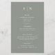 Minimal and Chic | Sage Green Wedding Menu Flyer | Zazzle