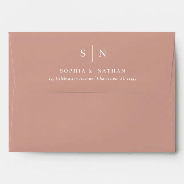 Minimal and Chic | Terracotta and White Wedding Envelope | Zazzle