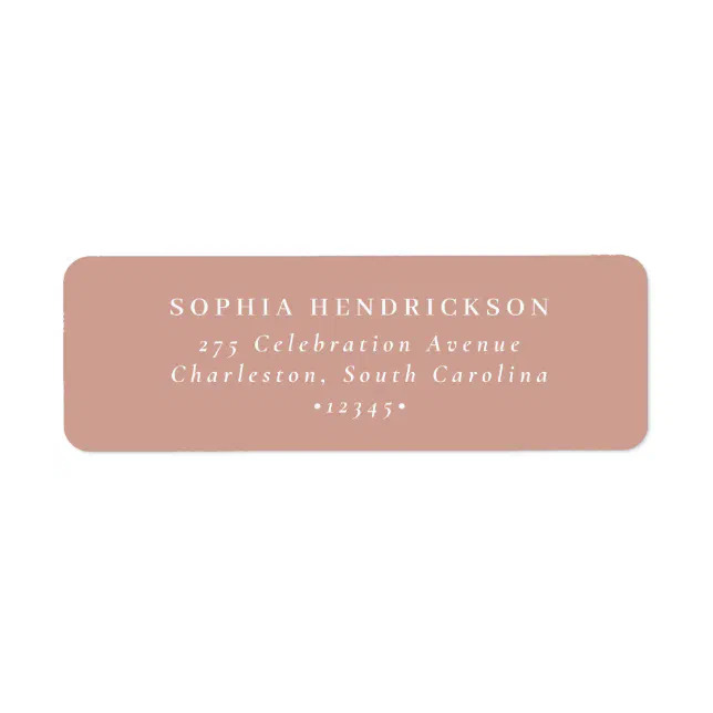Minimal and Chic | Terracotta and White Wedding Label | Zazzle