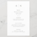 Minimal and Chic White and Sage Green Wedding Menu Flyer | Zazzle