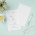 Minimal and Chic White and Sage Green Wedding Menu Flyer | Zazzle