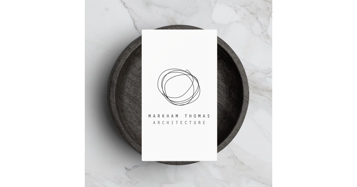 Minimal and Modern Designer Scribble Logo Business Card | Zazzle