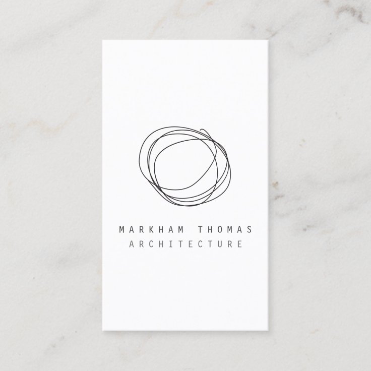 Minimal and Modern Designer Scribble Logo Business Card | Zazzle
