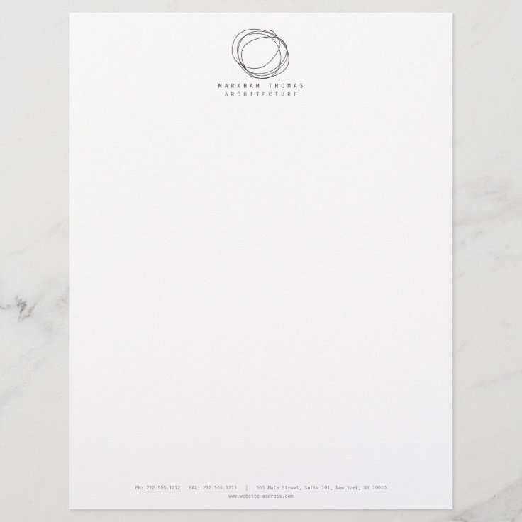 Minimal and Modern Designer Scribble Logo Letterhead | Zazzle