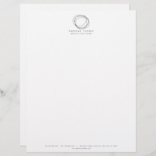 Minimal and Modern Designer Scribble Logo Letterhead | Zazzle