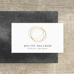 Minimal and Modern Gold Designer Scribble Logo II Business Card | Zazzle