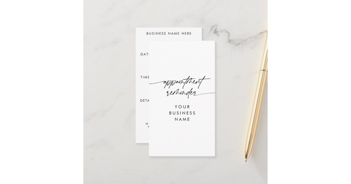 Minimal Appointment Reminder Script Business Name | Zazzle