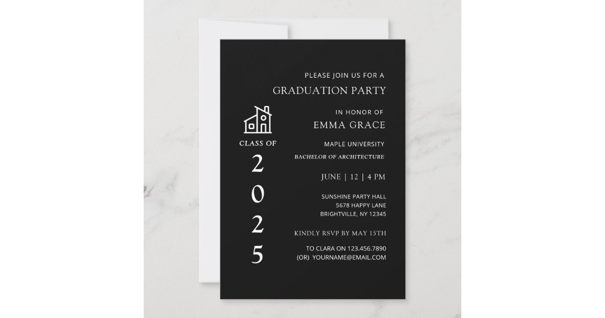 Minimal Architect Architecture Graduation Party Invitation | Zazzle