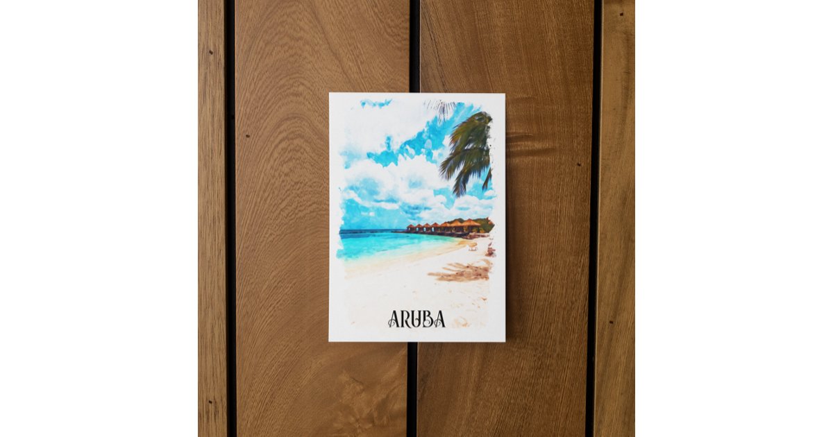 Minimal Aruba Caribbean Island Vacation Postcard | Zazzle
