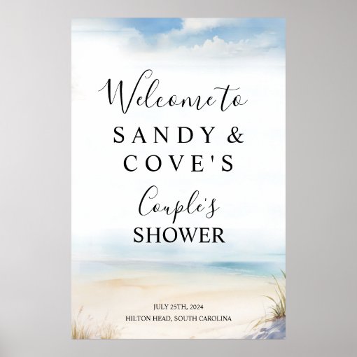 Minimal Beach Welcome Sign Poster | Zazzle