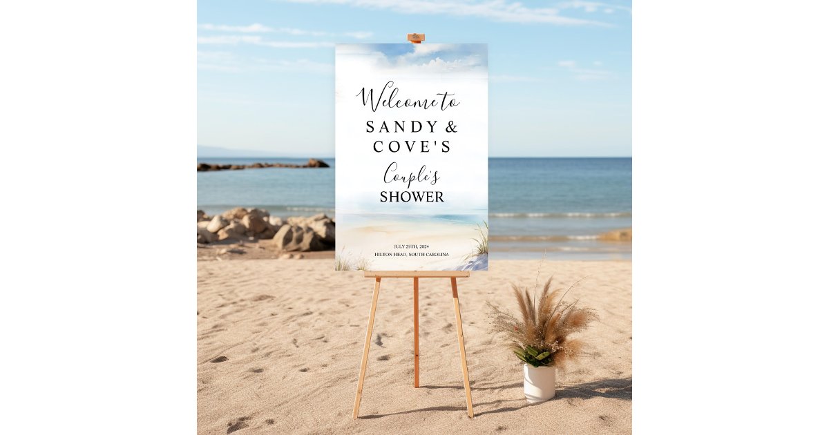 Minimal Beach Welcome Sign Poster | Zazzle