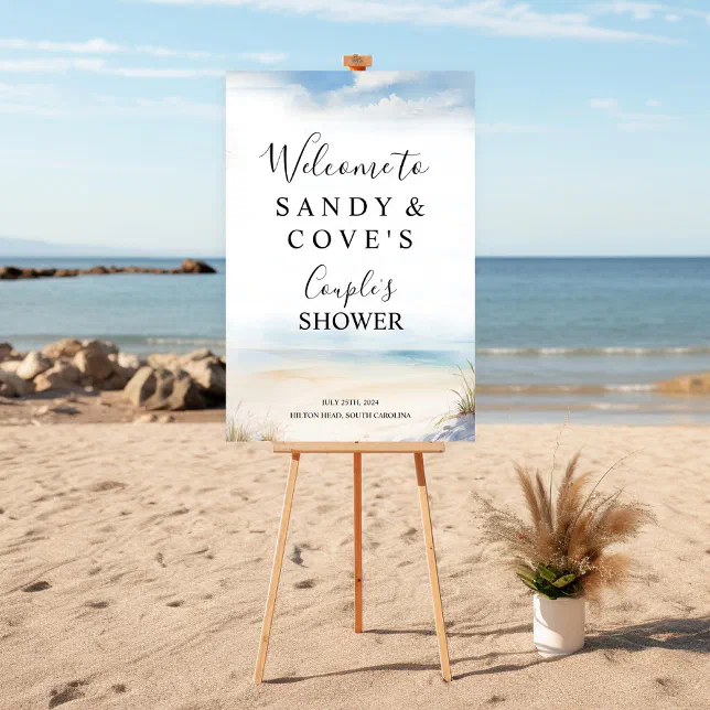 Minimal Beach Welcome Sign Poster | Zazzle