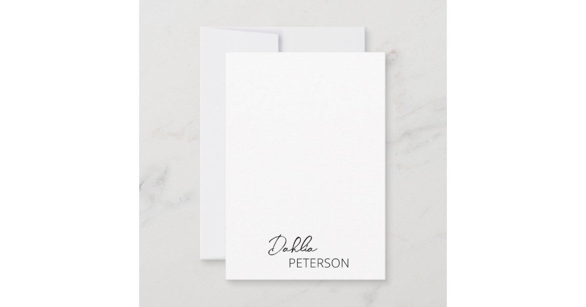 Minimal Black and White Modern Business Note Card | Zazzle