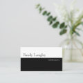 Minimal Black And White QR Code on Back Business Card | Zazzle