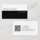 Minimal Black And White QR Code on Back Business Card | Zazzle